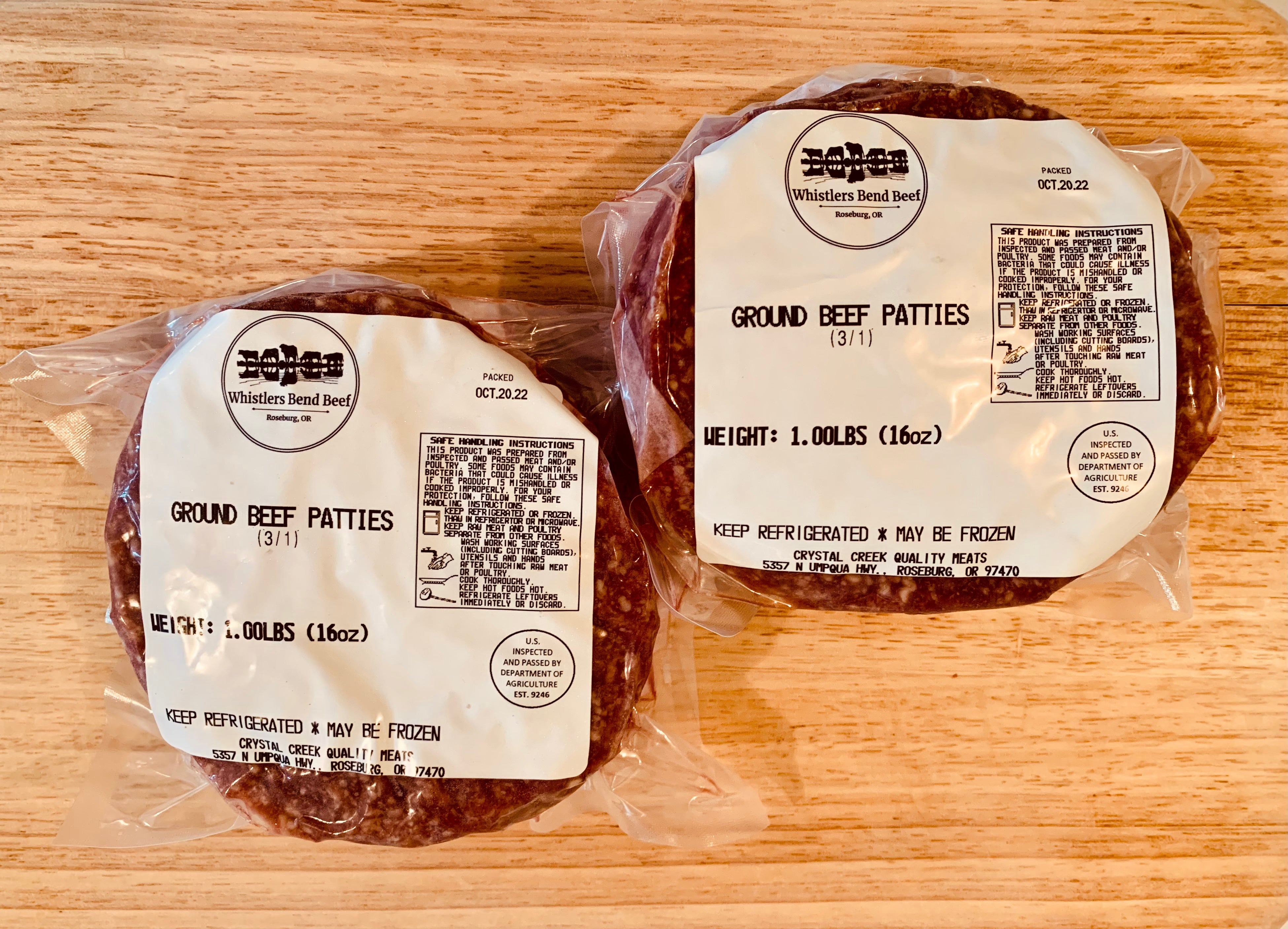 Pressed Burger Patties (1/3lb) | 6 ct – Whistlers Bend Beef